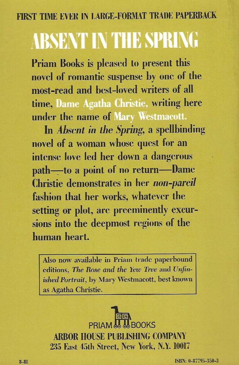 Absent In The Spring Agatha Christie Shop Prices | www.oceanproperty.co.th